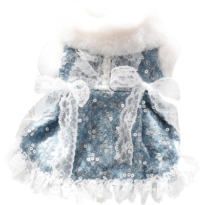 Accope猫咪狗狗香香牛仔亮片冬裙