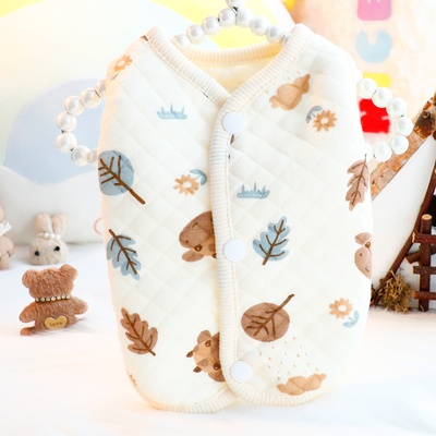 狗狗衣服秋冬婴儿空气棉背心背部开扣卡通可爱小型犬泰迪宠物7226