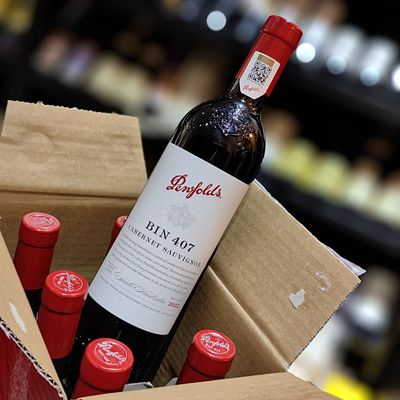 官方正品澳大利亚奔富BIN407赤霞珠干红葡萄酒2021/2年随机750ML