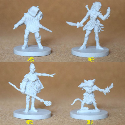 B2排 Gloomhaven魔幻人物桌游模型白模 战士怪物人术士
