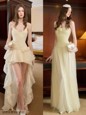 越在线越南小众ameliee清新淡雅吊带大裙摆短裙/抹胸网纱仙女长裙