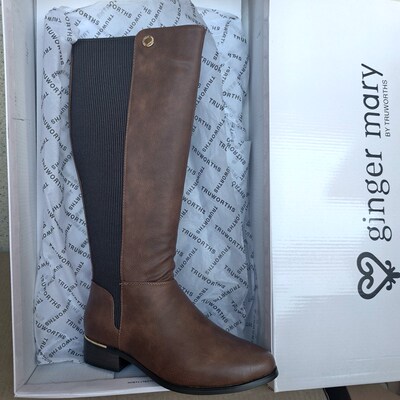 外贸低跟松紧弹力高筒靴时装靴