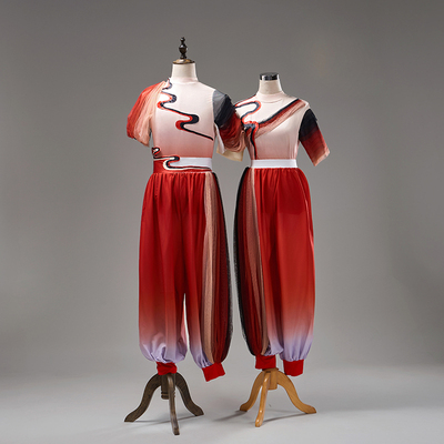 保卫黄河演出服舞台现代舞男船夫舞蹈服装学生毕业农民合唱表演女