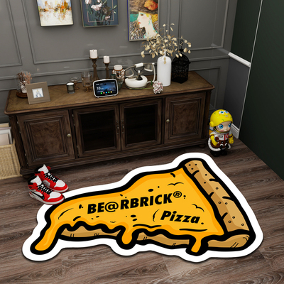 原创个性潮牌bearbrick披萨不规则地毯美式异形字母卧室床边地垫
