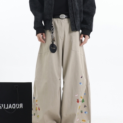 美式复古弯刀工装裤男女春秋季