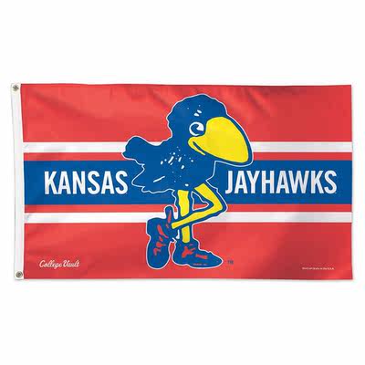 外贸货源堪萨斯区海 Kansas KU Jayhawks Flag亚马逊WISH EBAY