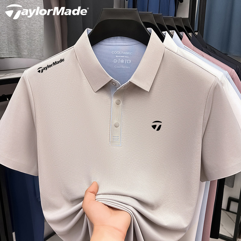 TaylorMade泰勒梅高尔夫男士夏季短袖POLO衫运动休闲无痕速干T恤