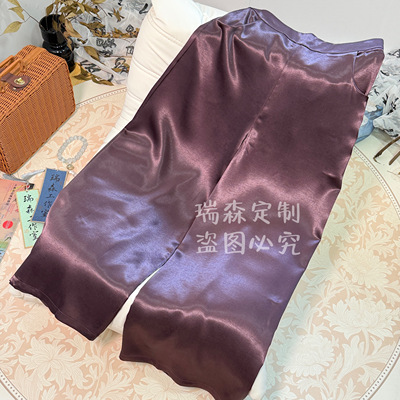 1069 重磅老油皮子纯色阔腿裤百搭高级-腰围68-裤长96