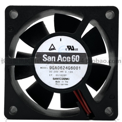 原装三洋风扇SANACE60 9GA0624G6001 24V 0.12A 6020 6CM轴流风机