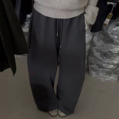 hemp怒推裤！韩国松紧腰抽绳加绒镰刀卫裤冬季弯刀裤休闲运动裤子