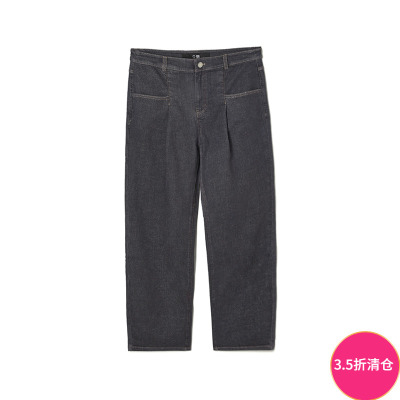 微弹长裤遮胯宽牛仔裤