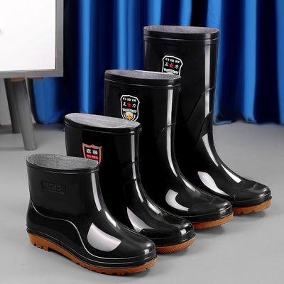 雨鞋女雨靴高筒耐酸碱牛筋劳保男