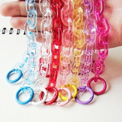 ins亚克力透色水杯链条彩色包链斜跨包拍立得链条装饰可拆穿百搭