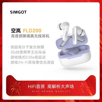 兴戈空岚FLD200真线入耳式ANC主动降噪蓝牙耳机长续航高音质