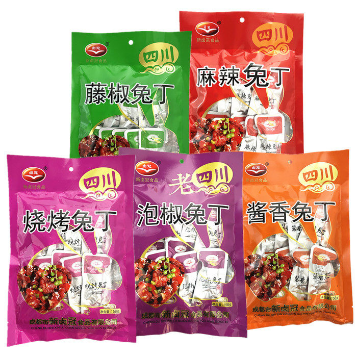 卤冠酱香兔丁158g四川成都特产冷吃兔卤味兔肉干麻辣味休闲零食