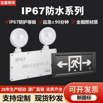 IP67防水LED消防应急双头灯