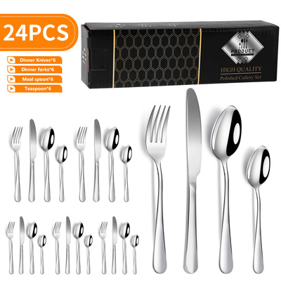 Stainless steel cutlery set 1010 knife fork 24 steak knife