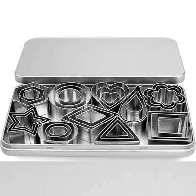 Stainless steel mini biscuit mold 30PC tin box pancake