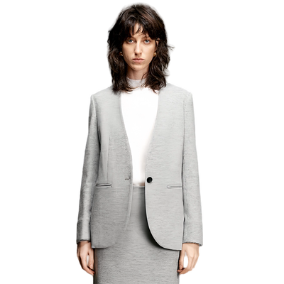 直筒版纯羊毛一粒扣西装商场同款