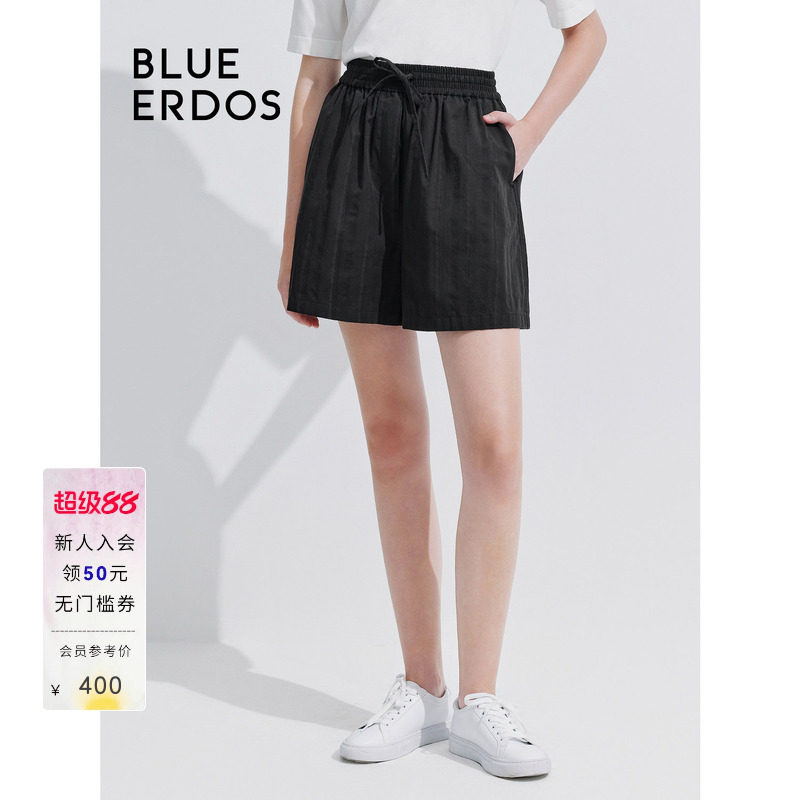 BLUE ERDOS 女装简约宽松A字舒适纯棉休闲短裤B245M5008