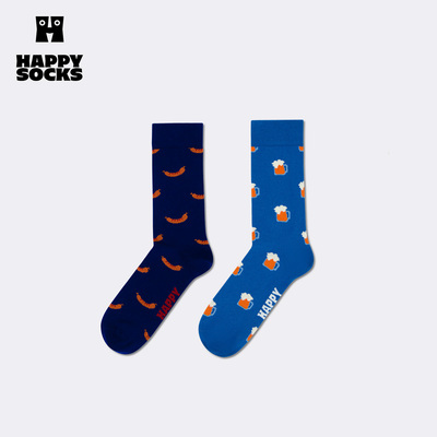 【2026秋冬新款】Happy Socks潮牌派对创意袜子食物百搭中筒袜