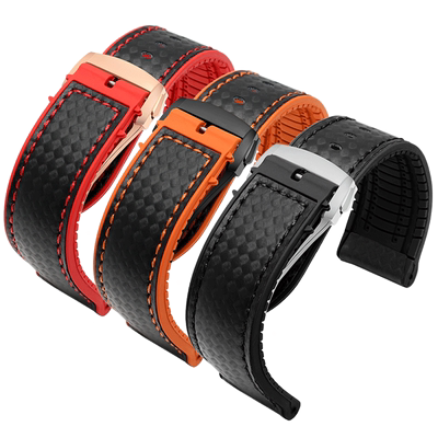 硅胶橡胶表带适用天梭1853腾智T-Touch T013T047T33T091T081表带