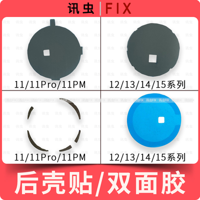 适用苹果无线充贴纸后壳贴13Pro 11ProMax 12Mini 14Plus双面胶15