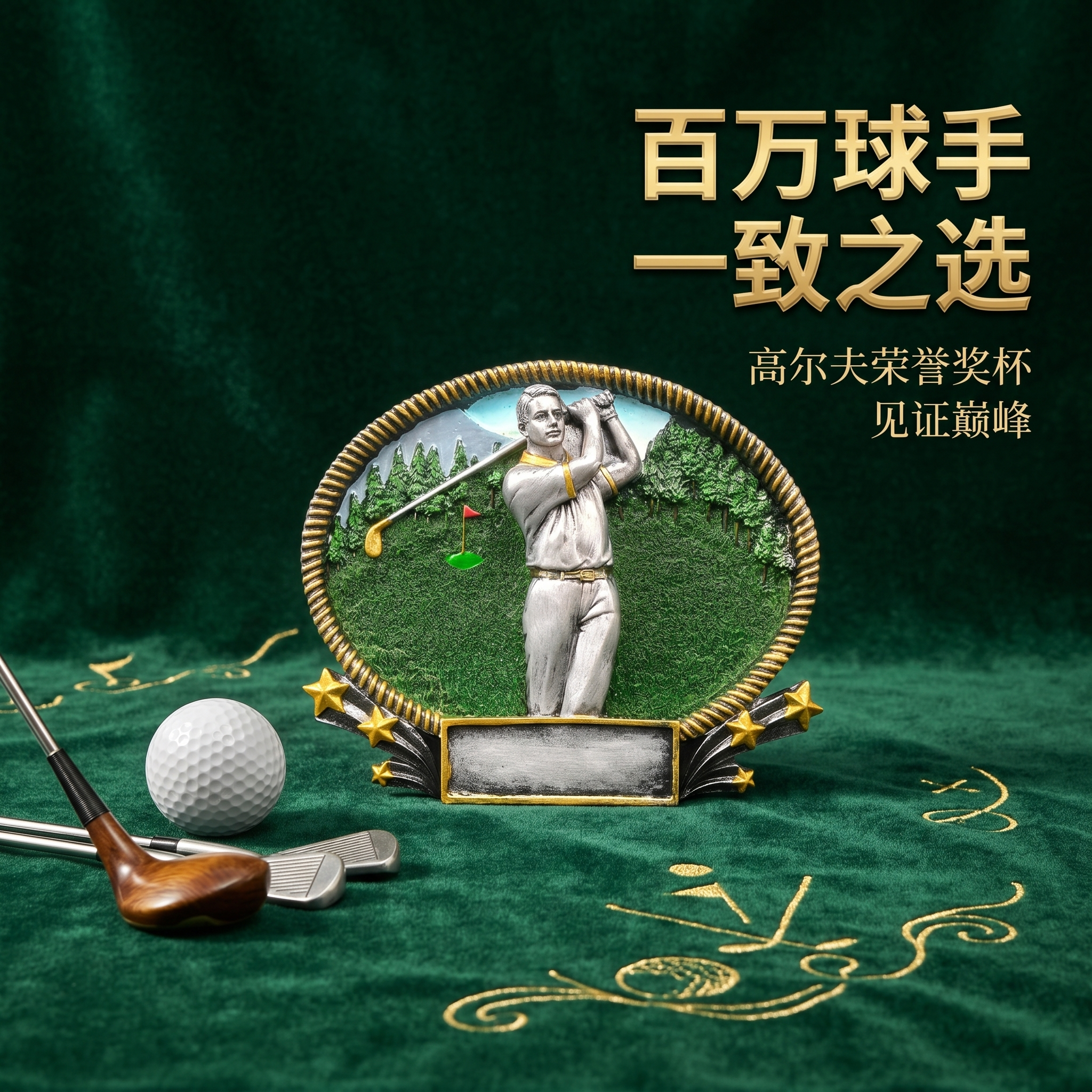 7号奖杯欧洲复古风高尔夫网球个人赛事运动会奖杯定制纪念品比赛