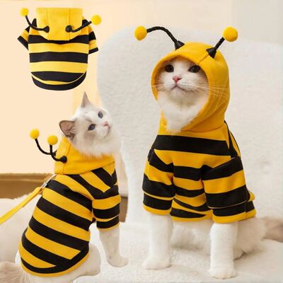 Bee Pet Puppy Coat Apparel Outfit Dog Halloween Hoodies Wint