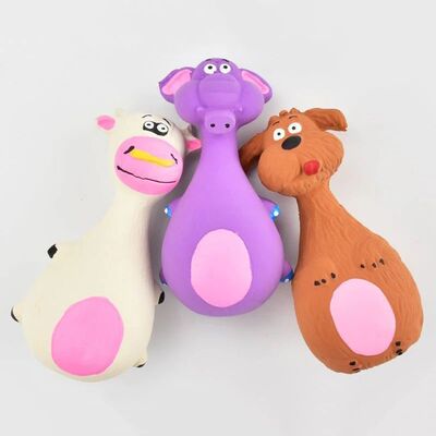 Latex Dog Toys Sound Squeaky Elephant/Cow Animal Chew Pet Ru