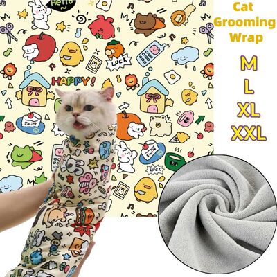 Cat Grooming Wrap Self-Adherent Cat Swaddle Burrito Wrap Ant