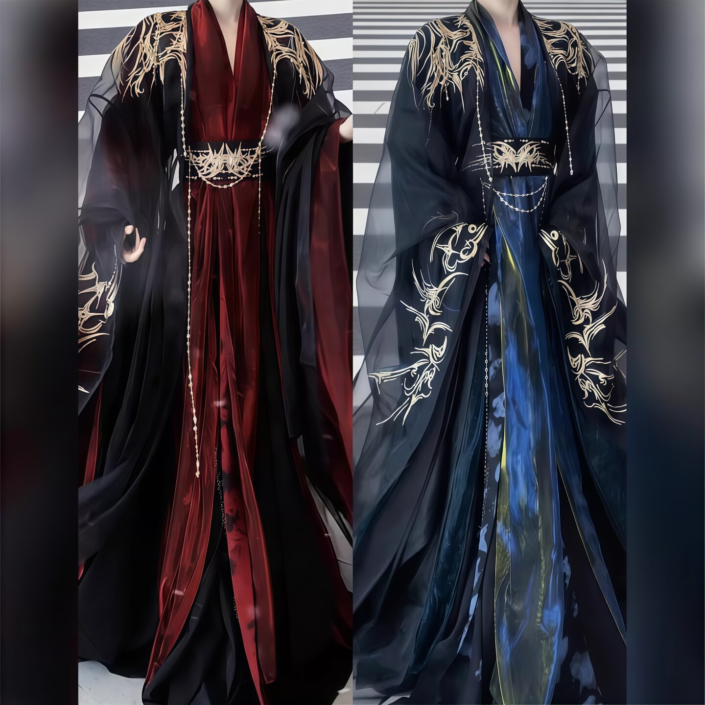 汉服魏晋风重工刺绣大袖衫古装武侠风男女同款仙侠风影视古风套装