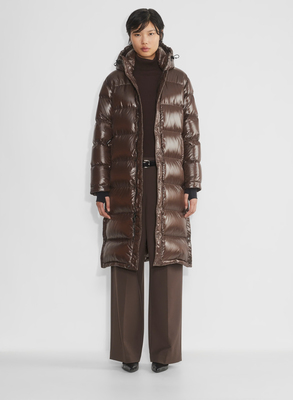 Aritzia TNA Super PUFF 亮面8格长款羽绒服90%鹅绒-40度保暖