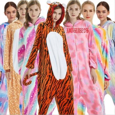 连体秋冬家居情侣男女混批卡通