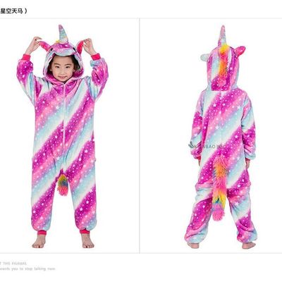 jumpsuit pajamas family kids连体天马独角兽睡衣法兰绒家居服