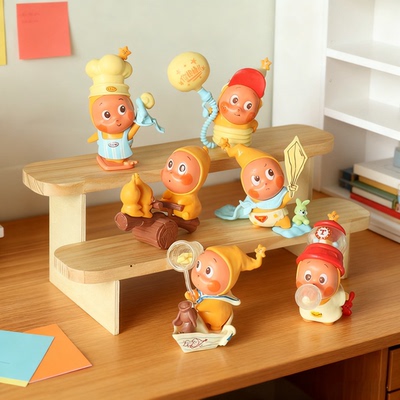 卡通可爱小船跷跷板星星人