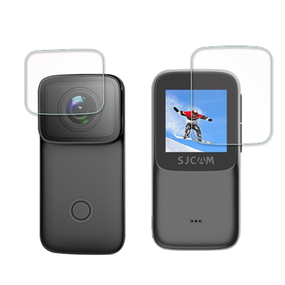 适用于SJCAM速影C200pro拇指运动相机贴膜SJCAMC200摩托车行车记录仪屏幕保护钢化膜360全景镜头传感器4K摄像