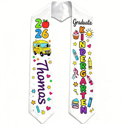 Personalized Kindergarten Graduation Stole 2026 Kids Sash Wi