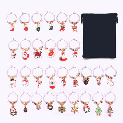 Christmas Wind Red Wine Glass Identification Circle Ocean Wi