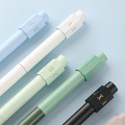 现货ABCD纠结答案金属转转笔马卡龙0.5中性笔解压签字笔礼品LOGO