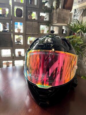 RR头盔FF101全盔镜片镀银彩色夜视红极光日夜通用原厂镜片防雨