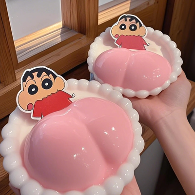 马屁屁巨型蜡笔小新屁屁卡片硅胶模具慕斯捏捏乐布丁拍马屁股模具