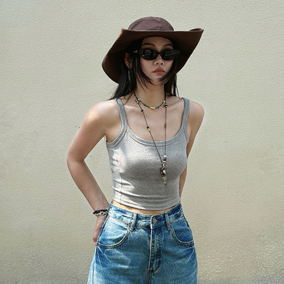 zopiclone炒鸡推荐！18mm显瘦粗肩带固定胸垫高品质百搭吊带背心