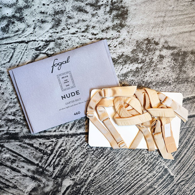 【停产珍藏】Fogal芙歌 复古限量款 性感黑色肤色4钩绳吊袜带 460