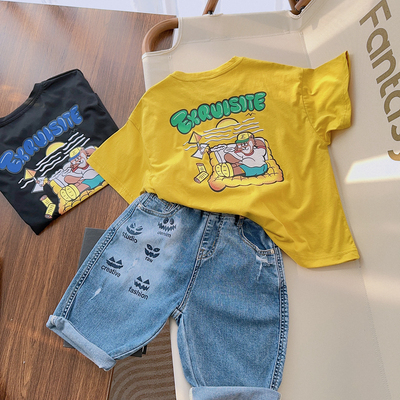 牛哆哆圆领旅游风短袖海边度假