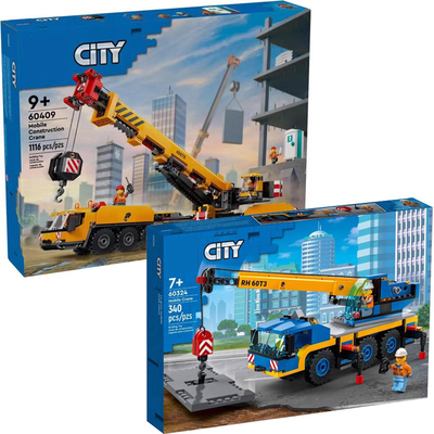 城市系列60409黄色移动式工程起重机吊机60324儿童益智积木礼物男