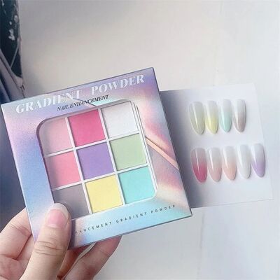 Manicure 9 Colors Patting Nail Powders Solid Fine Glitter Ma