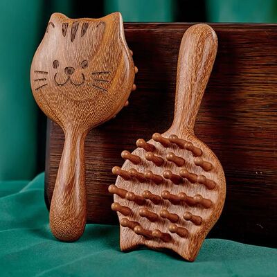 Sandalwood Scalp Massage Comb 28 Coarse Toothed Head Hair Bo