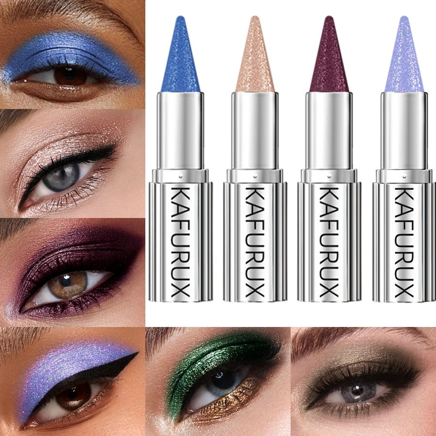 12 Colors Metallic White Black Purple Eyeshadow Pencil Glitt