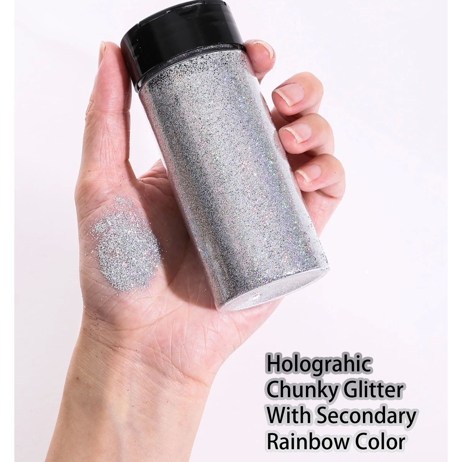 80G/2.8OZ Holographic Ultra Fine Glitter, 1/128" Resin Glitt